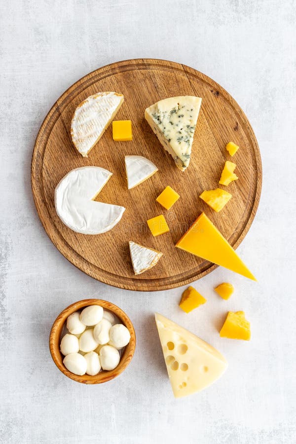 Brie and Blue Cheese with Parmesan and Maasdam. Dairy Products Layout ...