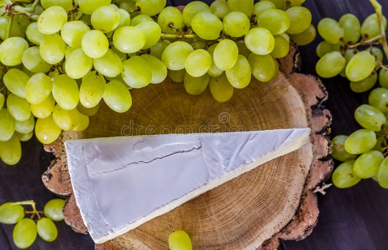 Brie cheese and grapes stock photo. Image of healthy - 175234146