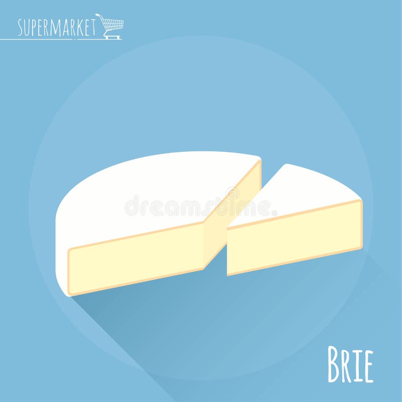 Brie Cheese Isolated on White Vector Stock Vector - Illustration of ...