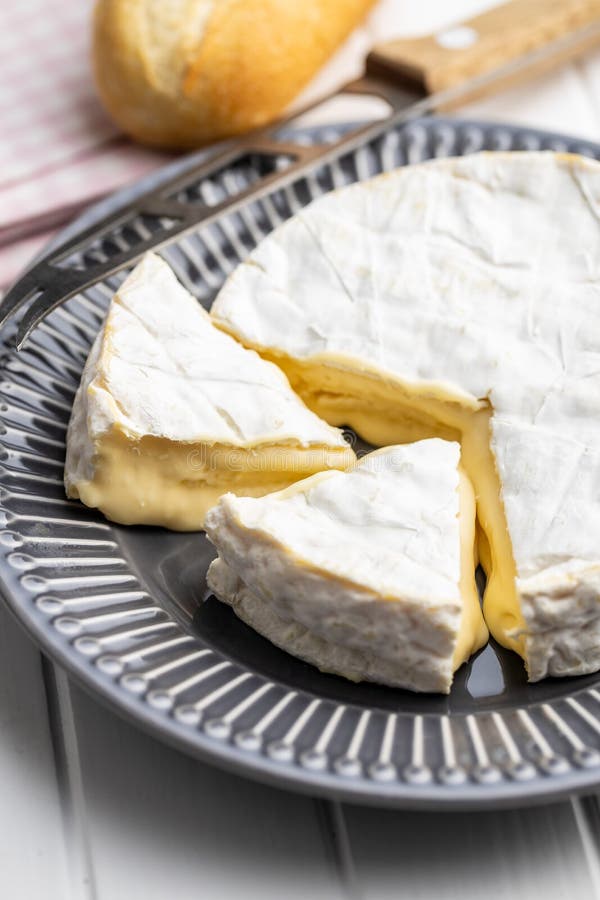 Brie Cheese. White Soft Cheese with White Mould Stock Photo - Image of ...