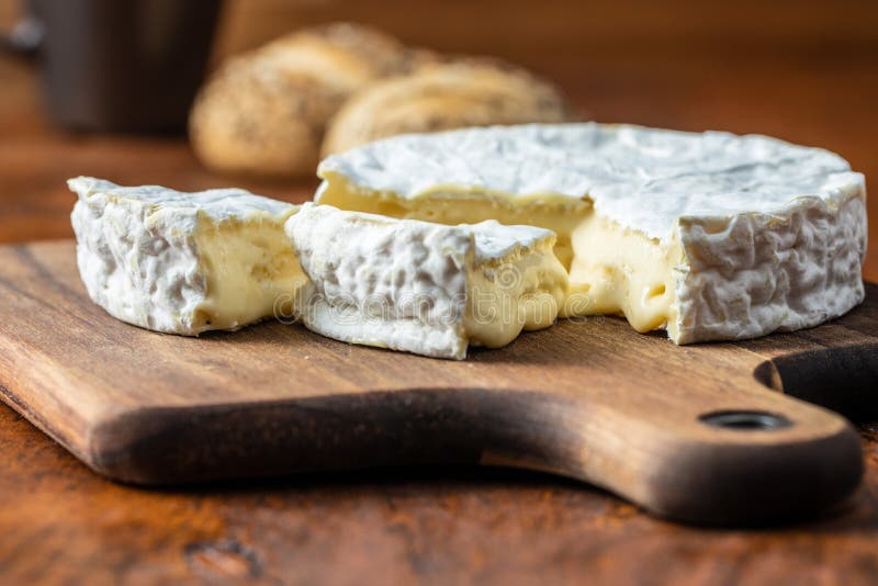 Brie Cheese. White Soft Cheese with White Mould Stock Image - Image of ...