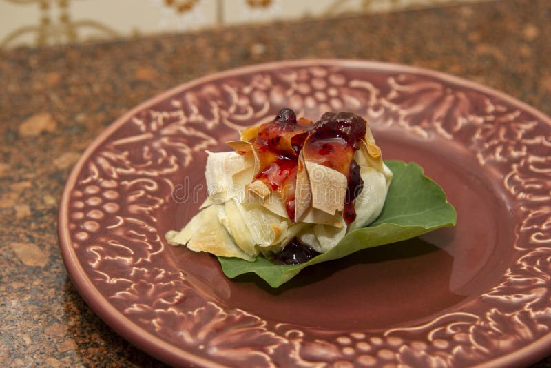Brie Puff Pastry with Sago Wine Stock Photo - Image of vegetable ...