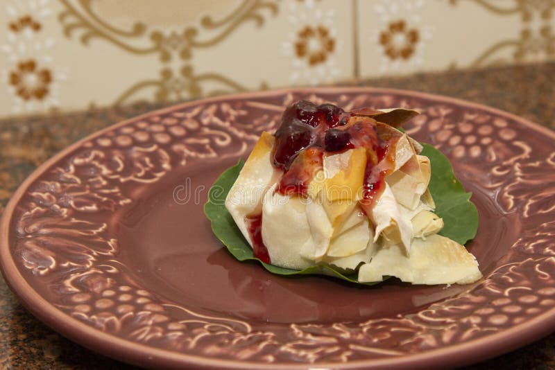 Brie Puff Pastry with Sago Wine Stock Image - Image of pastry, wine ...
