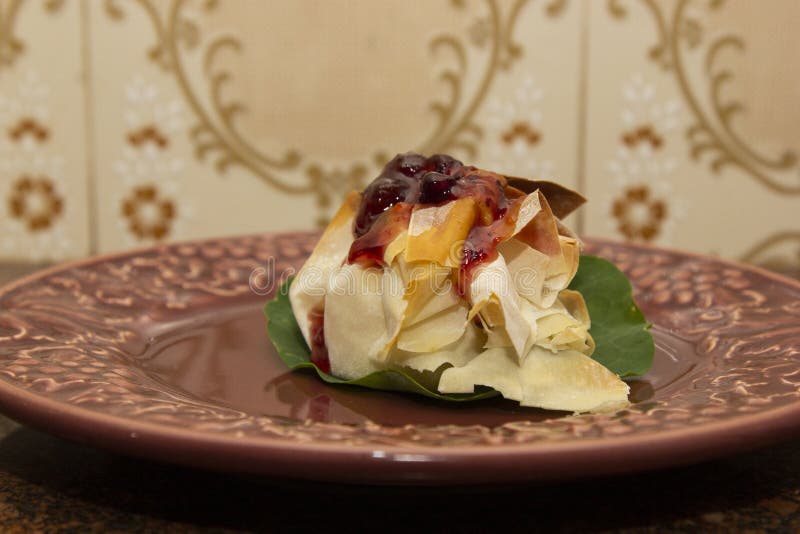 Brie Puff Pastry with Sago Wine Stock Photo - Image of vegetable ...