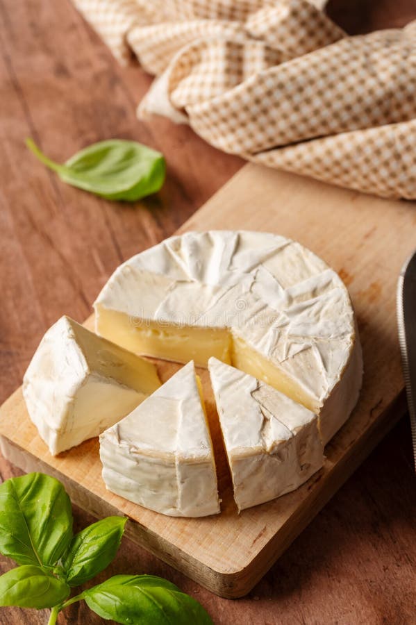 Brie, Soft Cheese on Cutting Board. Cheese Board. Stock Image - Image ...