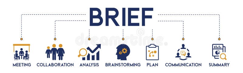 Brief Banner Web Icon Vector Illustration Concept for a Briefing of ...