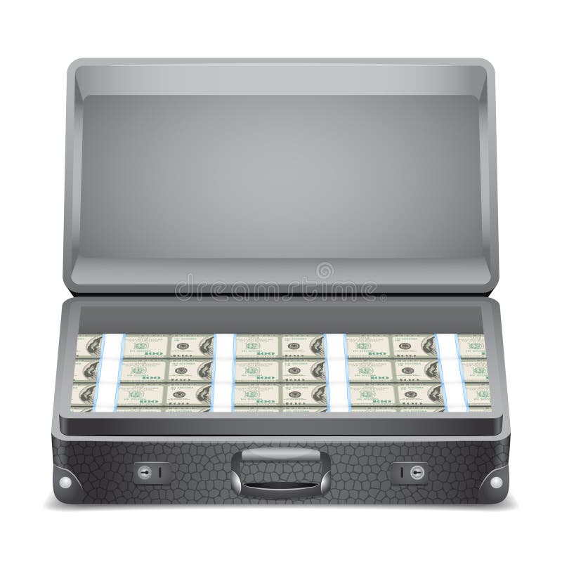 Brief-case with money. stock vector. Illustration of finance - 30107393