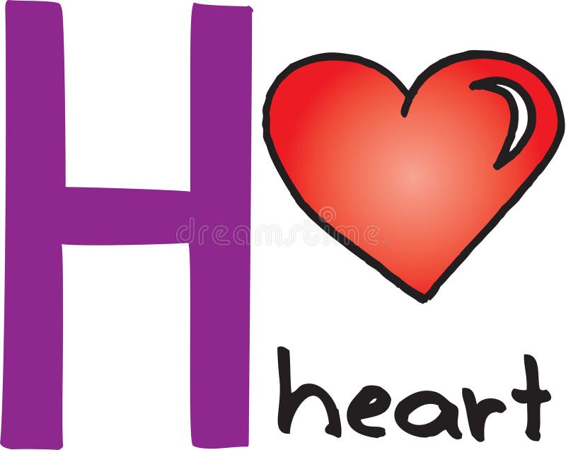 Brief H - hart vector illustratie. Illustration of voorwerp - 10050108