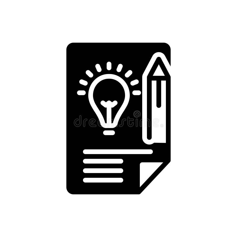 Black Solid Icon for Brief, Short and Pithy Stock Vector - Illustration ...