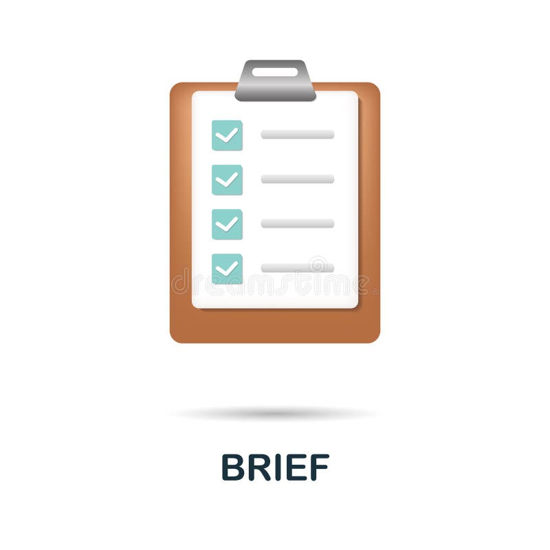 Brief Icon in 3d. Colored Illustration from Creative Package Collection ...