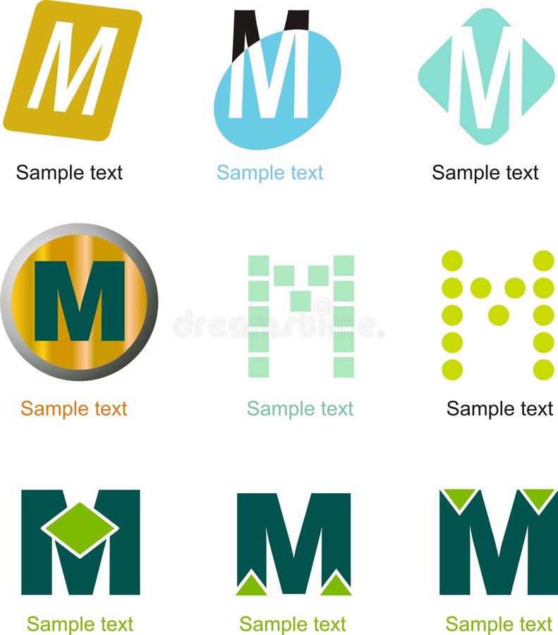 Brief M Logo vector illustratie. Illustration of pictogram - 32024628