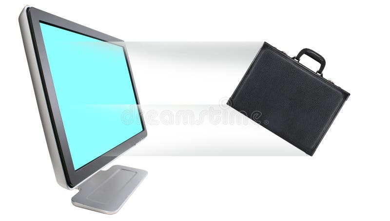 Briefcase stock photo. Image of leather, flat, electronics - 5893154