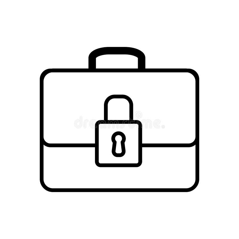 Briefcase Black and White Icon. Vector Illustration Stock Vector ...