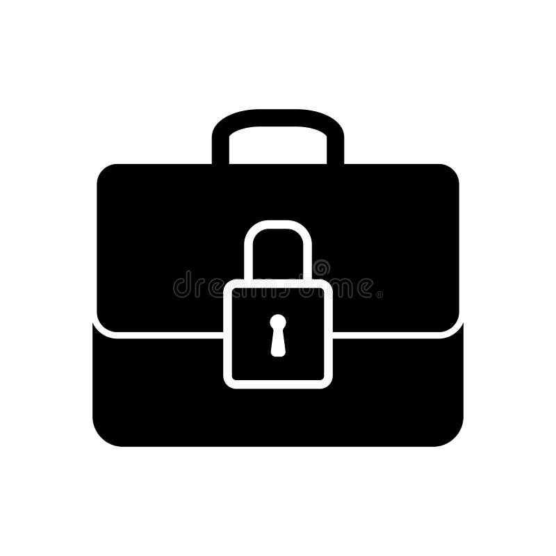 Briefcase Black and White Icon. Vector Illustration Stock Vector ...