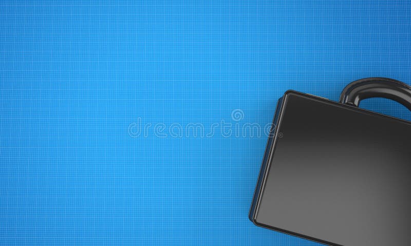 Briefcase on Blueprint Background Stock Illustration - Illustration of ...