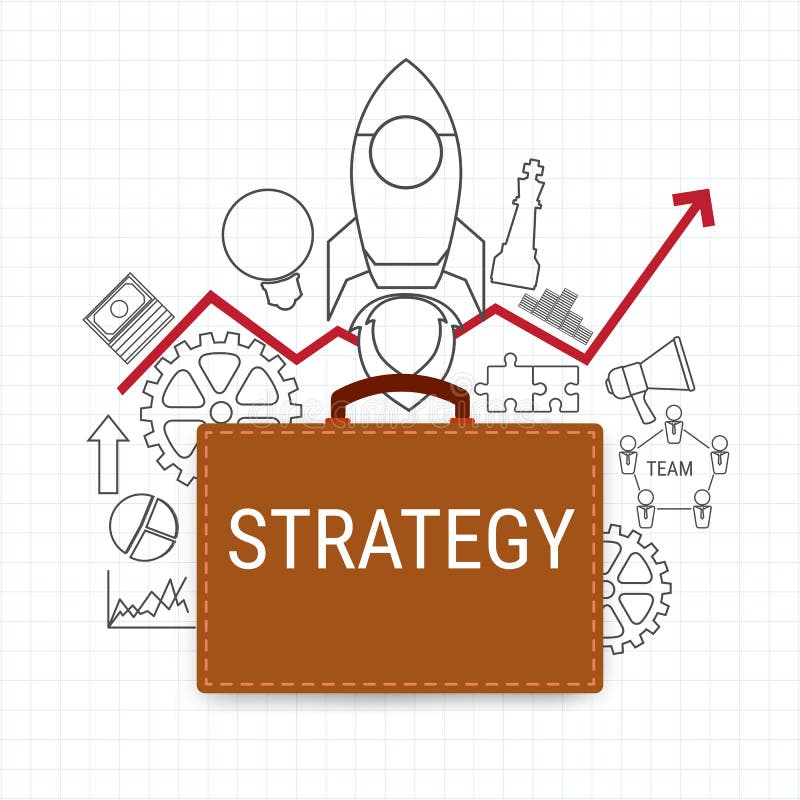 Briefcase. Business Strategy Plan Concept with Icons Set. Project ...