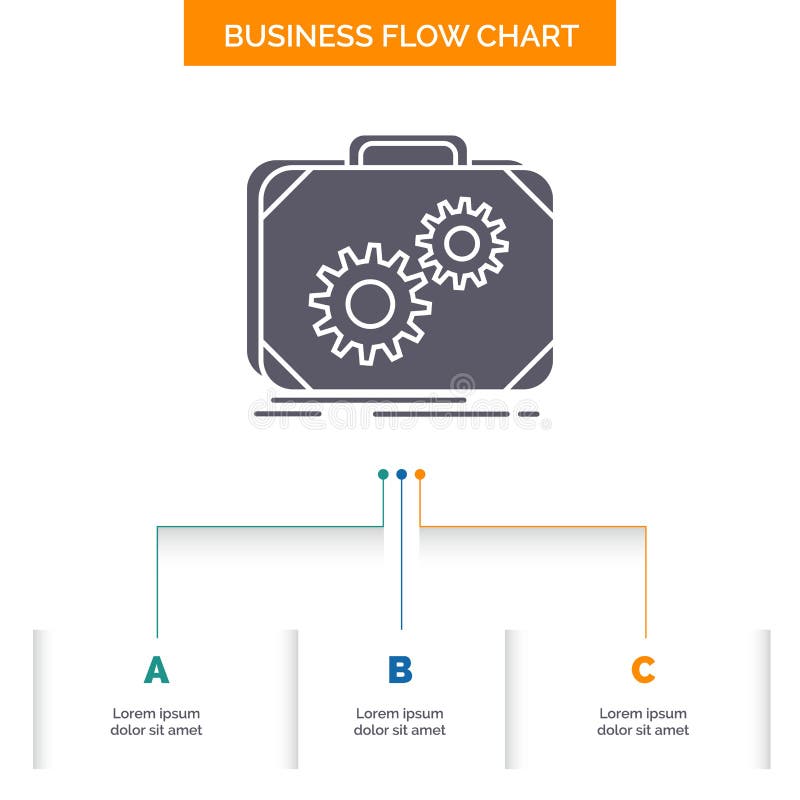 Briefcase, Case, Production, Progress, Work Business Flow Chart Design ...