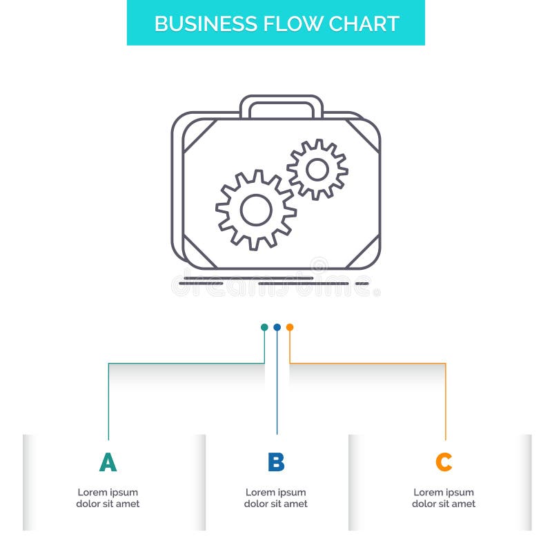 Briefcase, Case, Production, Progress, Work Business Flow Chart Design ...