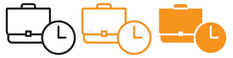 Briefcase with Clock Icon for Business and Time Management Tools Stock ...