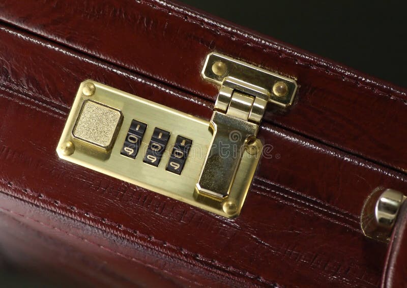 Briefcase with closed lock stock photo. Image of buckle - 1574208