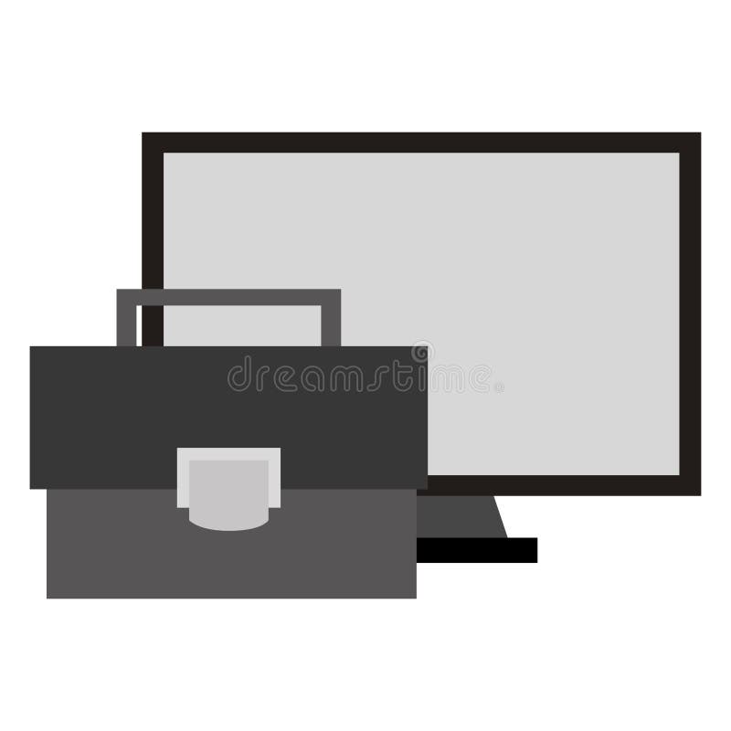 Briefcase and Computer Monitor , Vector Illustration Stock Illustration ...
