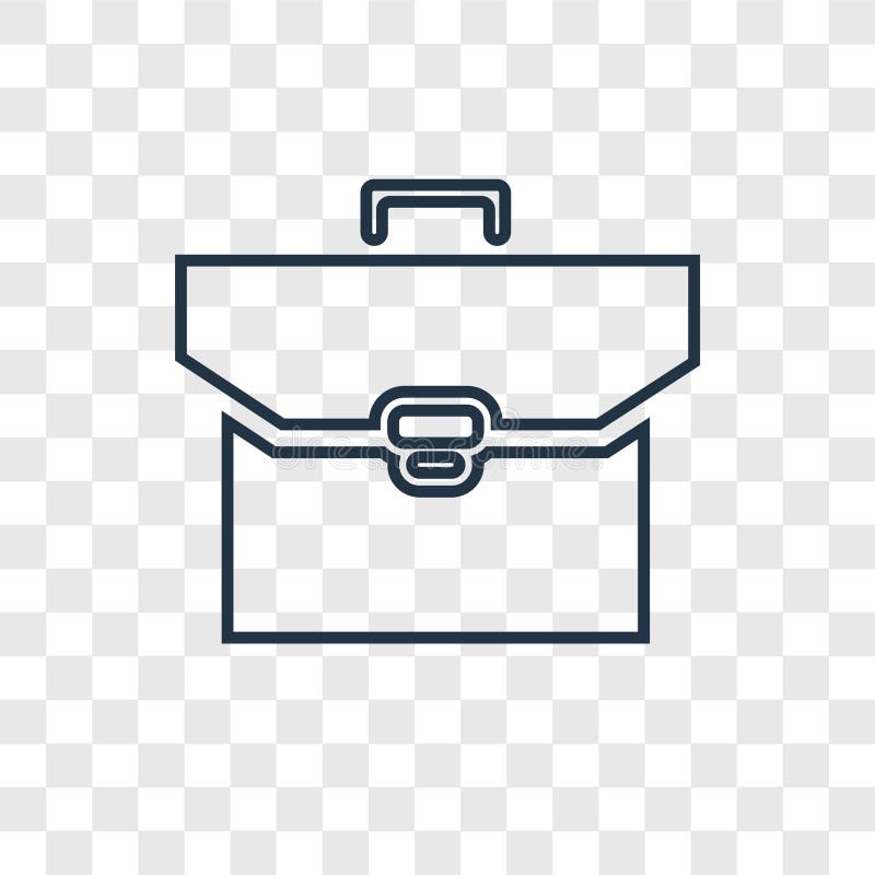 Briefcase Concept Vector Linear Icon Isolated on Transparent Background ...