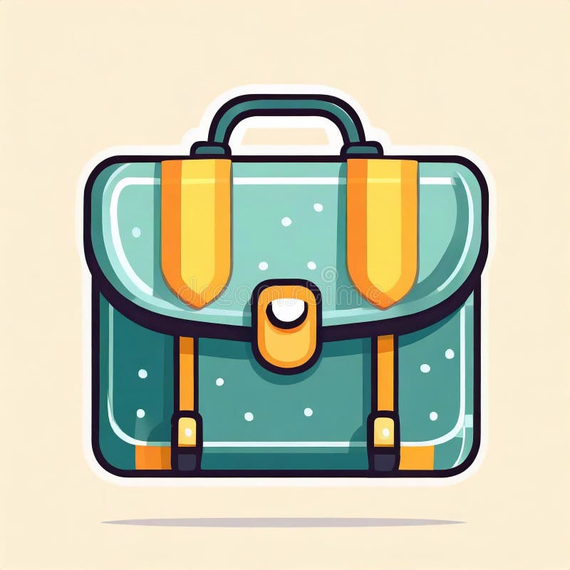 Briefcase, 2d Flat Illustration, Drawing Cartoon for Design. Stock ...
