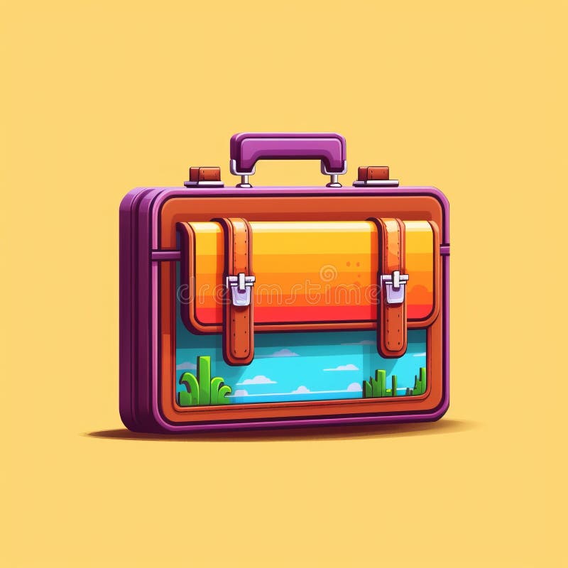 Pixel Art Briefcase with Vibrant Colors by Pixelplantmaster Stock ...
