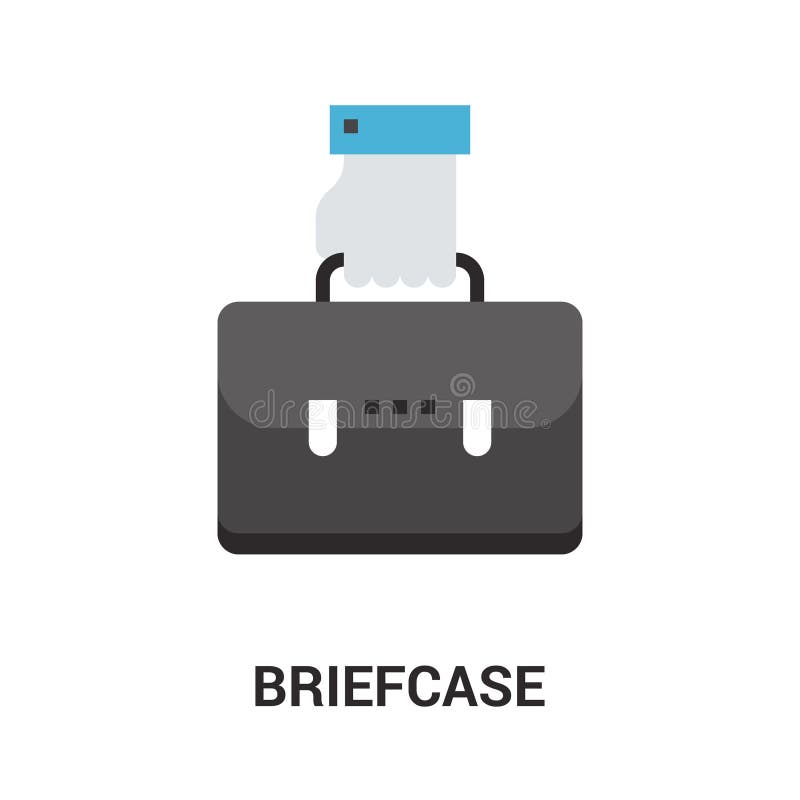 Briefcase Flat Icon Design Concept Stock Illustration - Illustration of ...