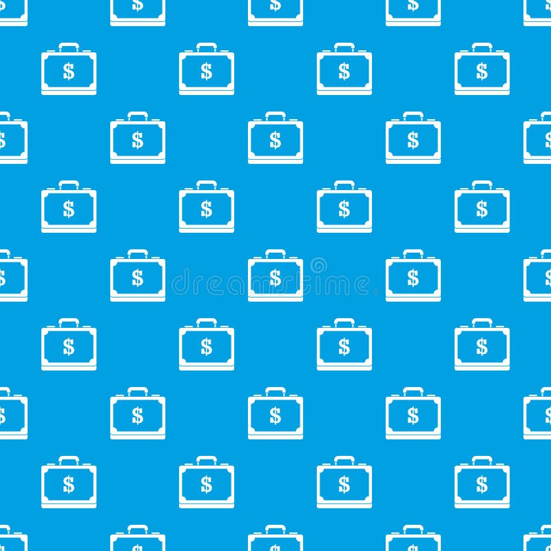 Briefcase Full of Money Pattern Seamless Blue Stock Vector ...