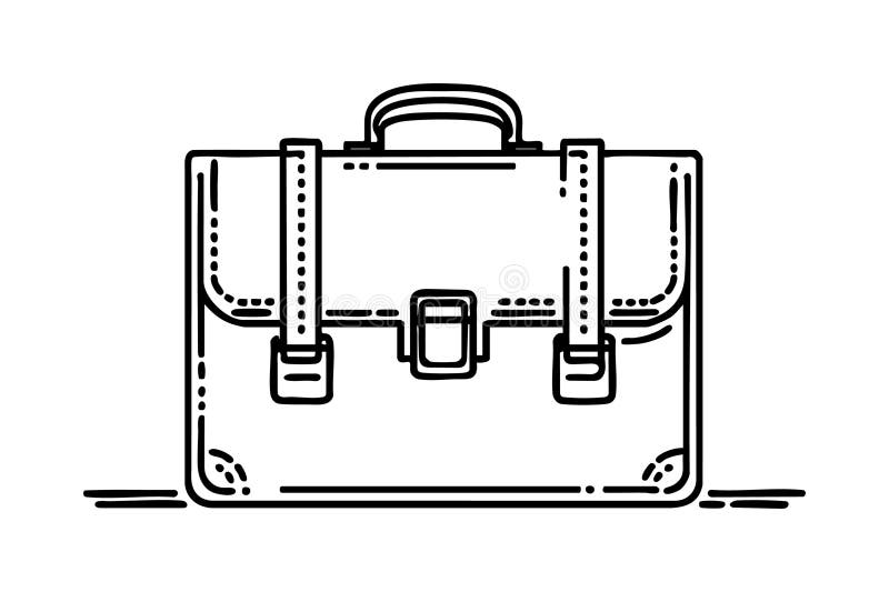 Briefcase or Handbag in Continuous One Line Drawing. Simple Linear ...