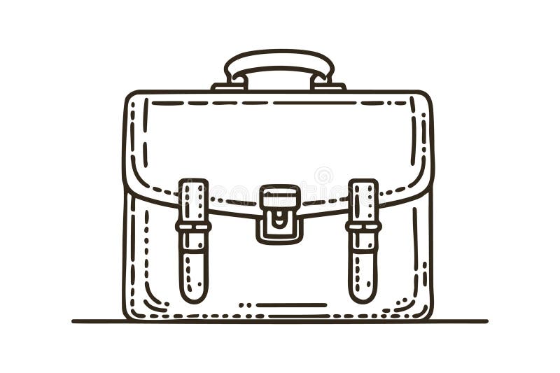 Briefcase or Handbag in Continuous One Line Drawing. Simple Linear ...
