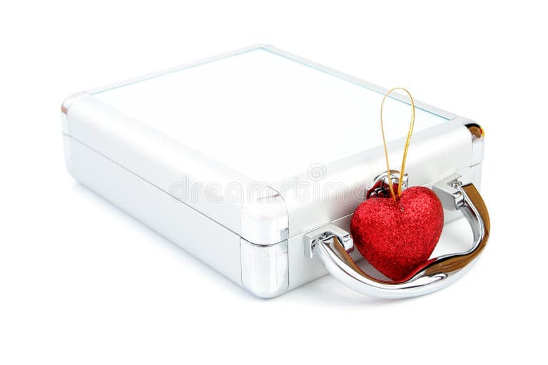 Briefcase and Heart Isolated Stock Photo - Image of objects, bags: 2923734