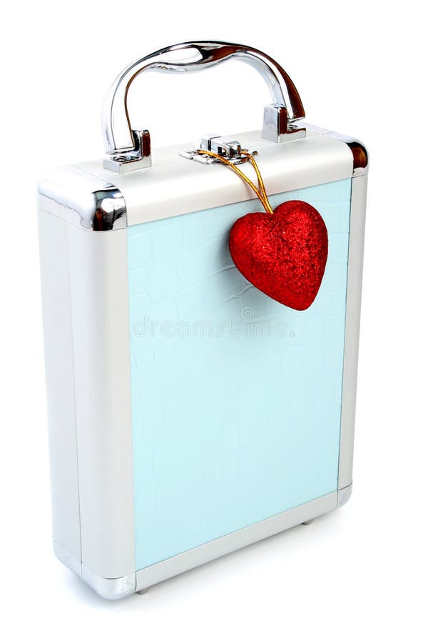 Briefcase and Heart Isolated Stock Photo - Image of bags, isolated: 2923740
