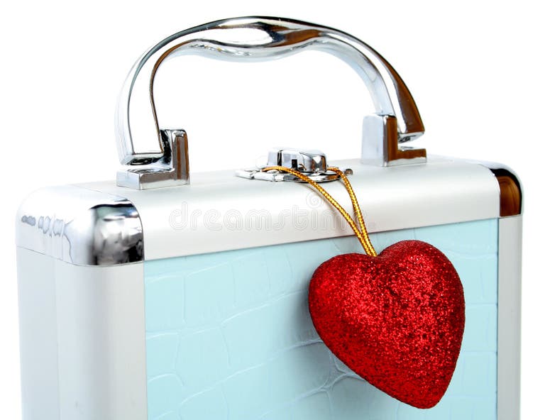 Briefcase and Heart Isolated Stock Image - Image of security, casket ...