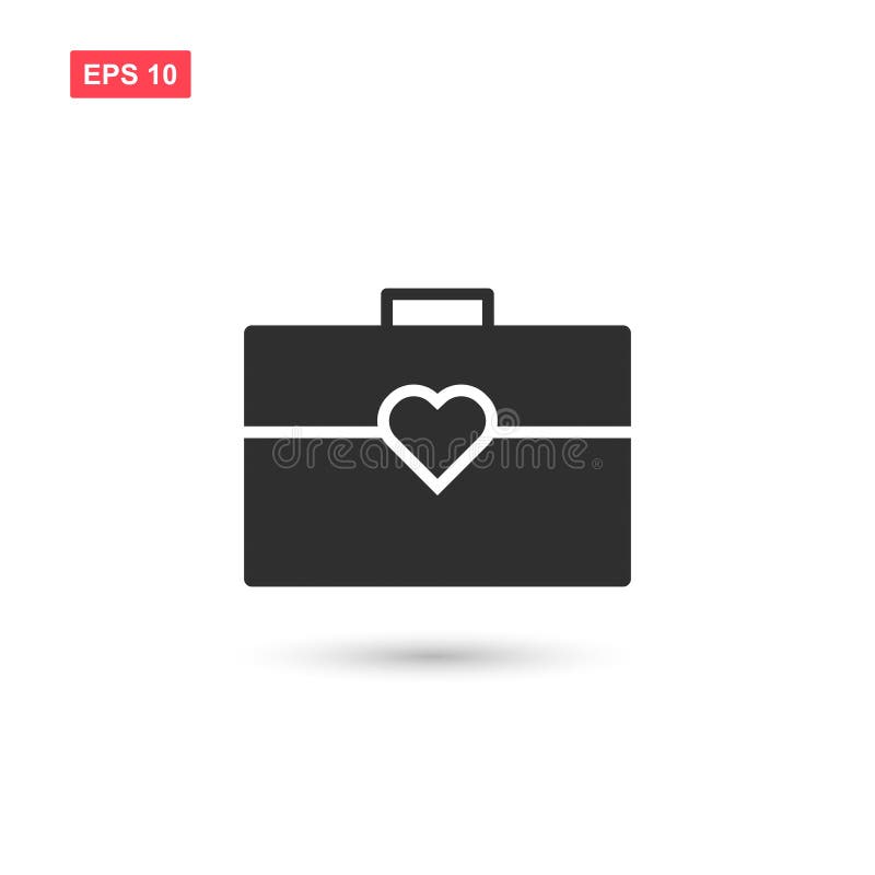 Briefcase Heart Vector Icon Design Isolated 2 Stock Vector ...