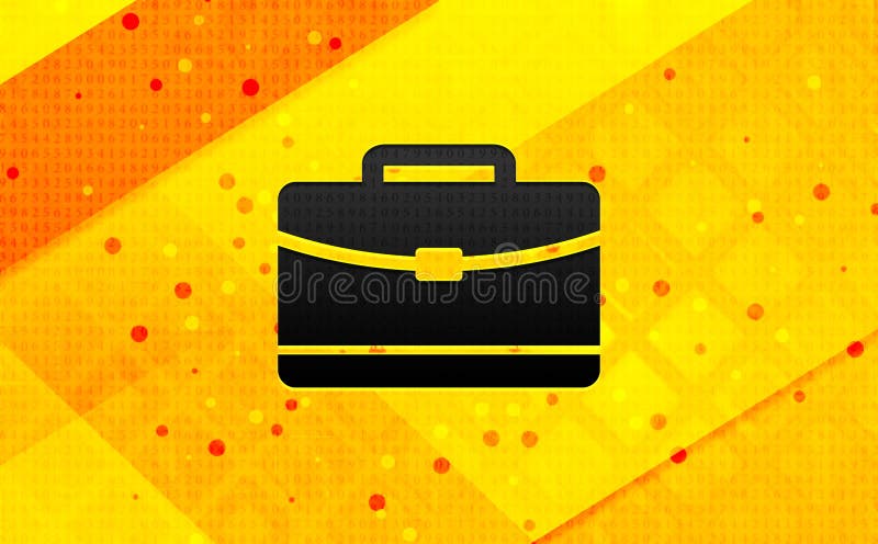 Briefcase Icon Abstract Digital Banner Yellow Background Stock ...