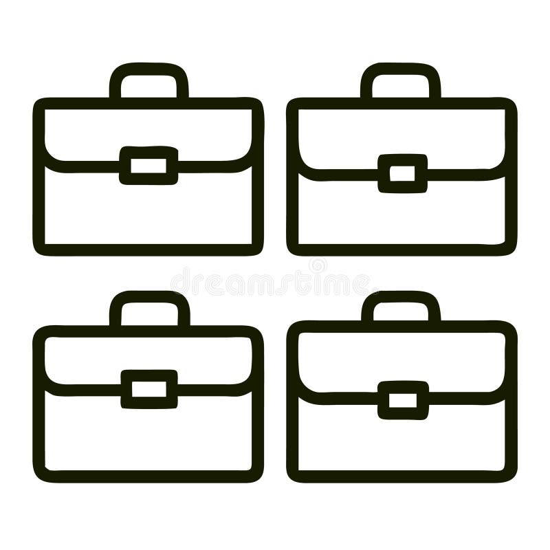 Briefcase Icon is a Compact Graphic Depiction of a Rectangular Bag with ...
