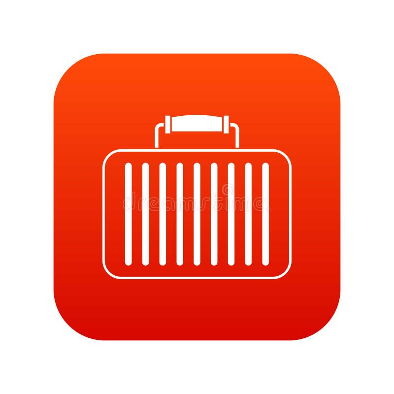 Briefcase icon digital red stock vector. Illustration of tourism ...