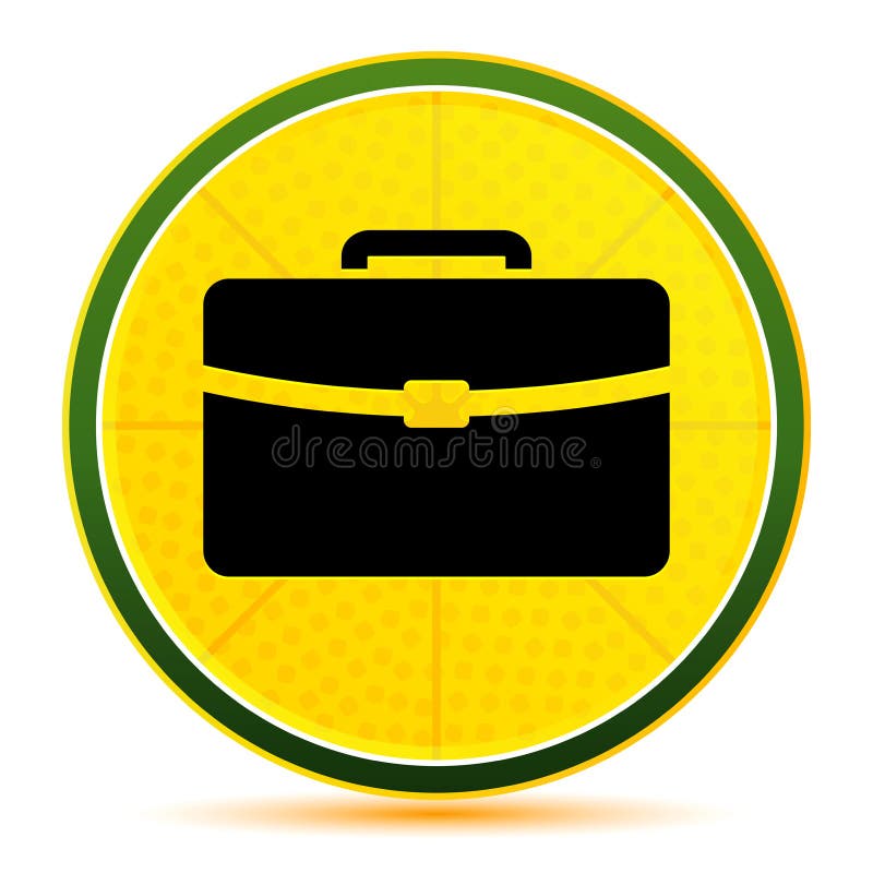 Briefcase Icon Lemon Lime Yellow Round Button Illustration Stock ...