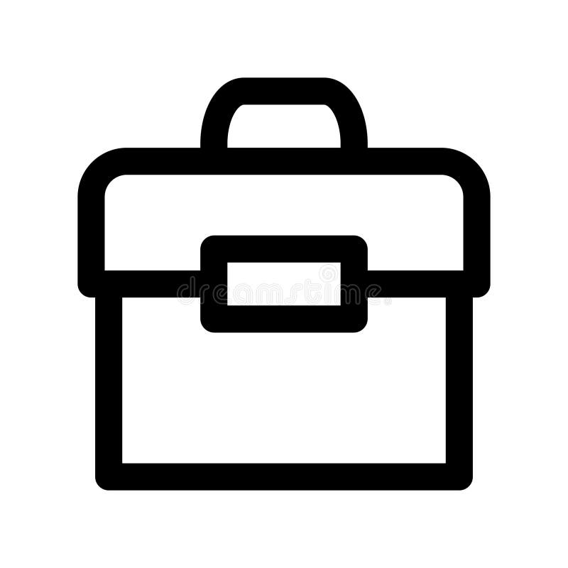 Briefcase Icon Line Isolated on White Background. Black Flat Thin Icon ...