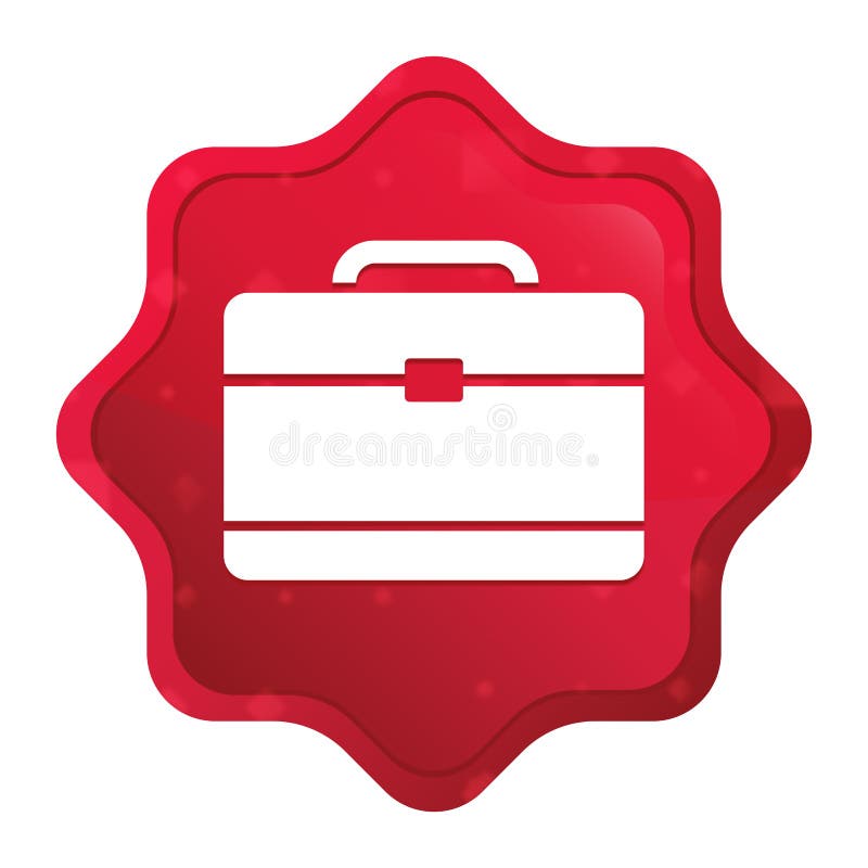 Briefcase Icon Misty Rose Red Starburst Sticker Button Stock ...