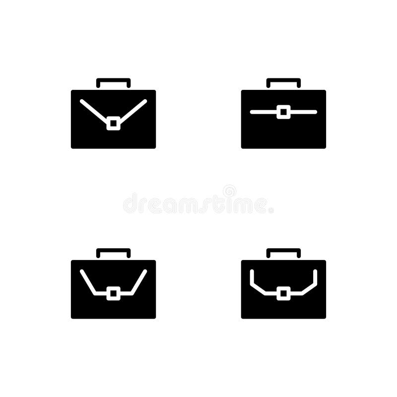 Briefcase Icon Set. Business Bag Icon. 4 Icons. Stock Vector ...