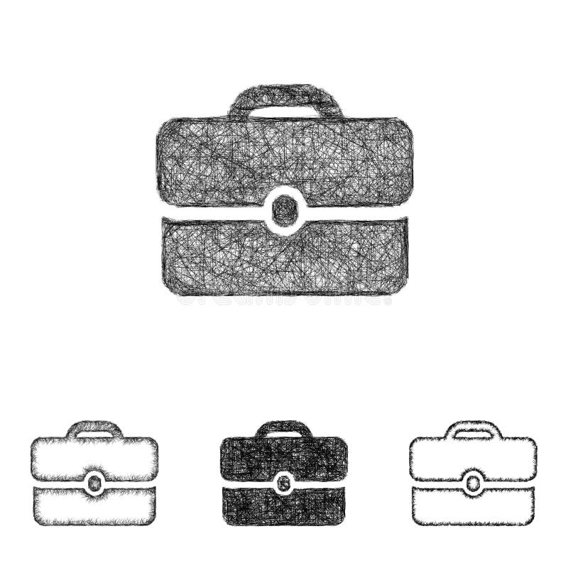 Briefcase Icon Set - Sketch Line Art Stock Vector - Illustration of ...