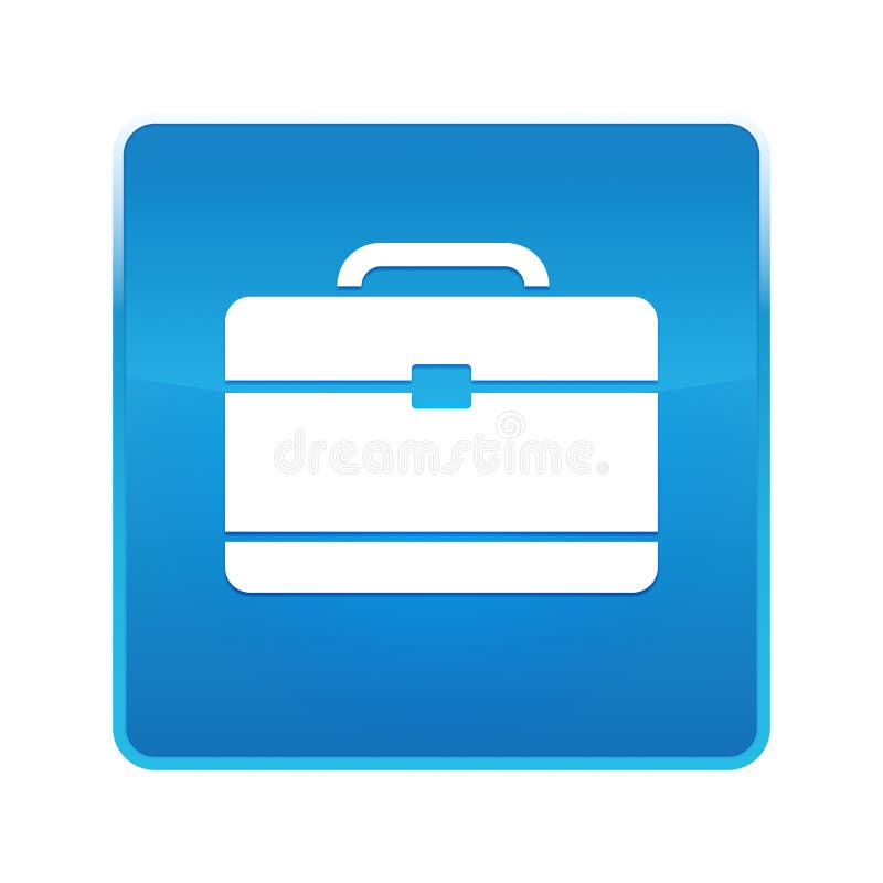 Briefcase Icon Shiny Blue Square Button Stock Illustration ...