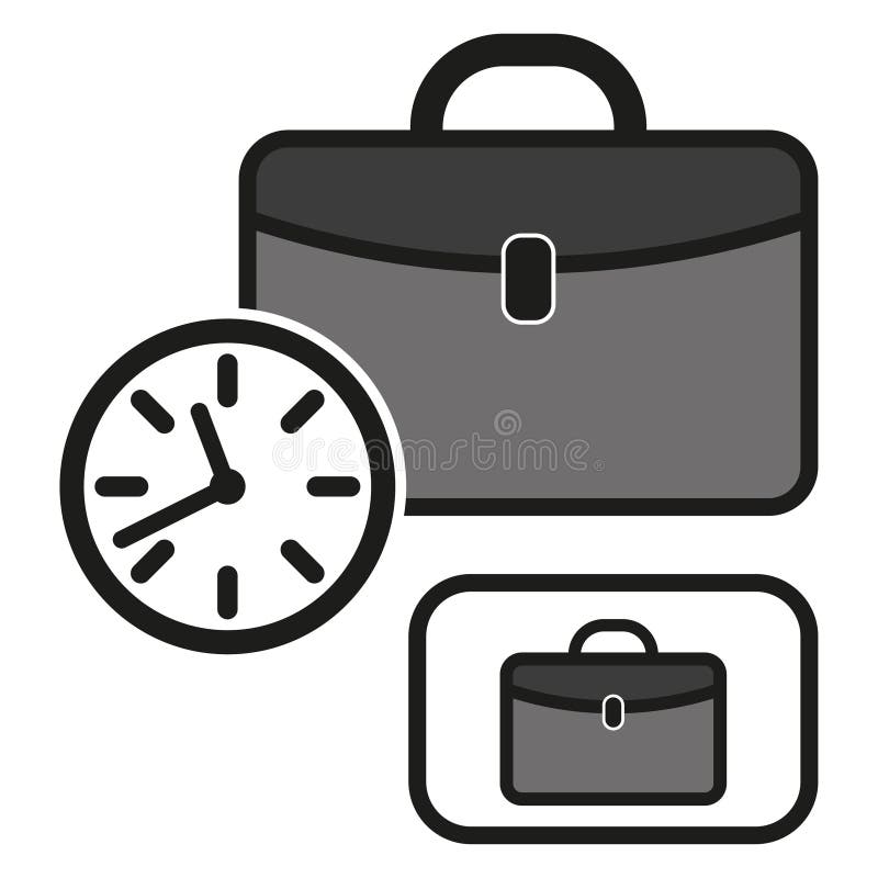 Briefcase Icon. Time Management. Work Schedule. Vector Illustration ...