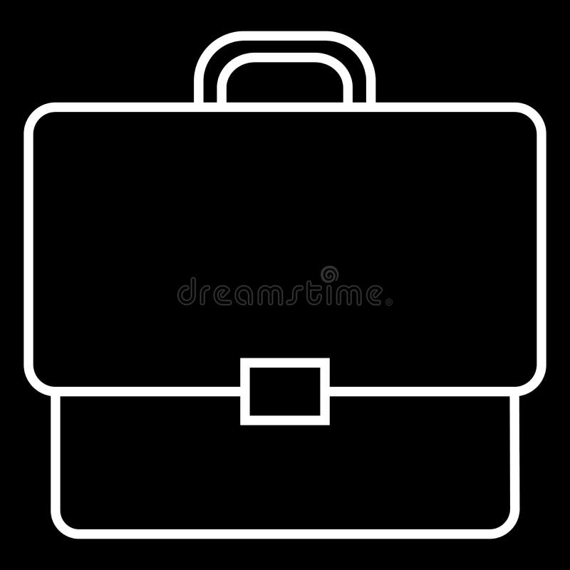 Briefcase Icon White Contour of Vector Illustration Stock Vector ...