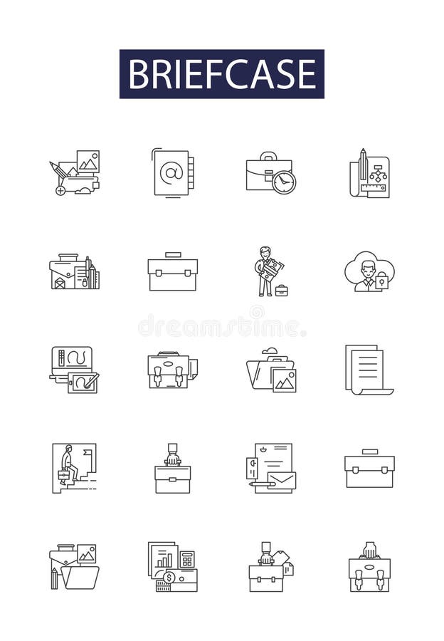 Briefcase Line Vector Icons and Signs. Briefcase, Work, Suitcase, Bag ...