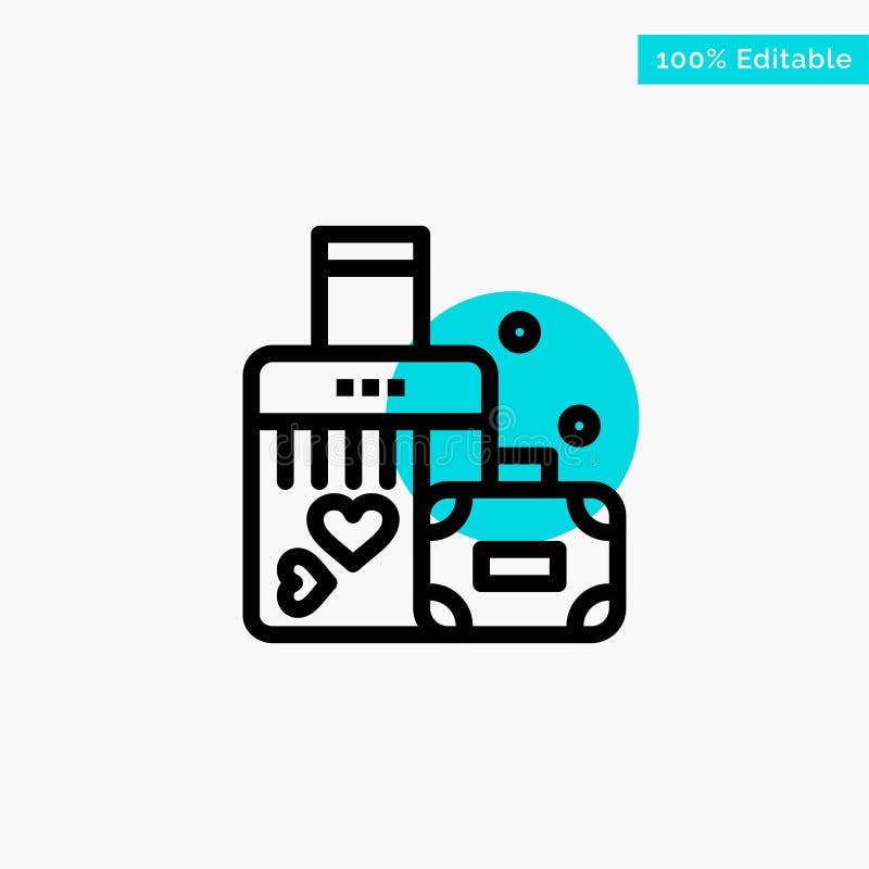 Briefcase, Love, Heart, Wedding Turquoise Highlight Circle Point Vector ...