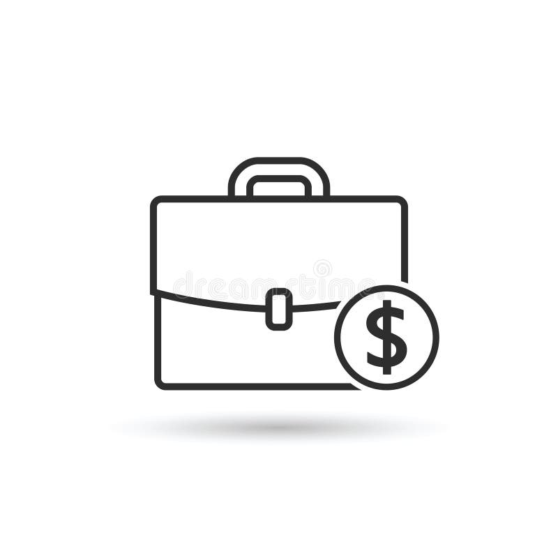 Briefcase and Money Coin Icon, Vector Stock Vector - Illustration of ...